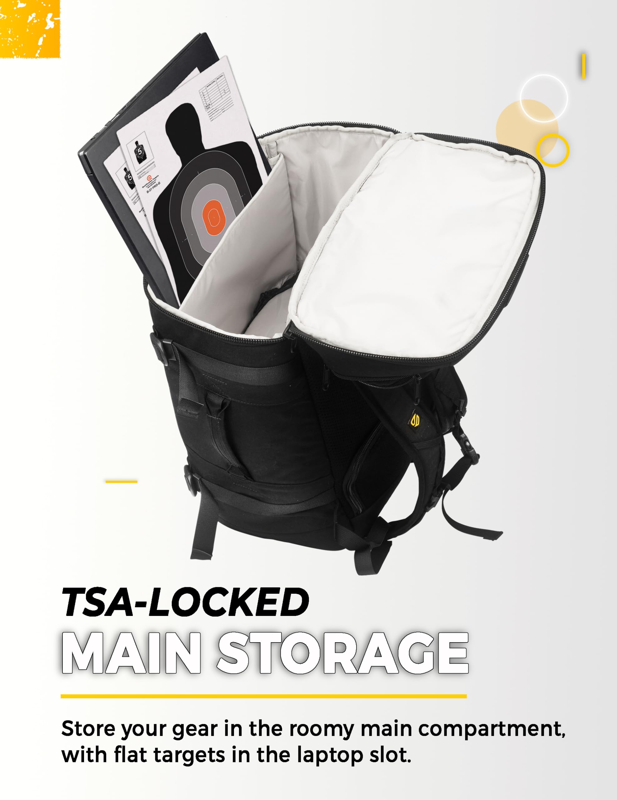 TradeSmart Range Backpack for Handguns, Ammo & Shooting Gear with 3 Lockable Compartments, Ear & Eye Protection Kit Optional