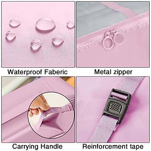 Blibly Packing Cubes for Suitcase, 9 PCS Lightweight Travel Luggage Organizers Set, Waterproof Luggage Packing Cubes for Travel Accessories(Pink)