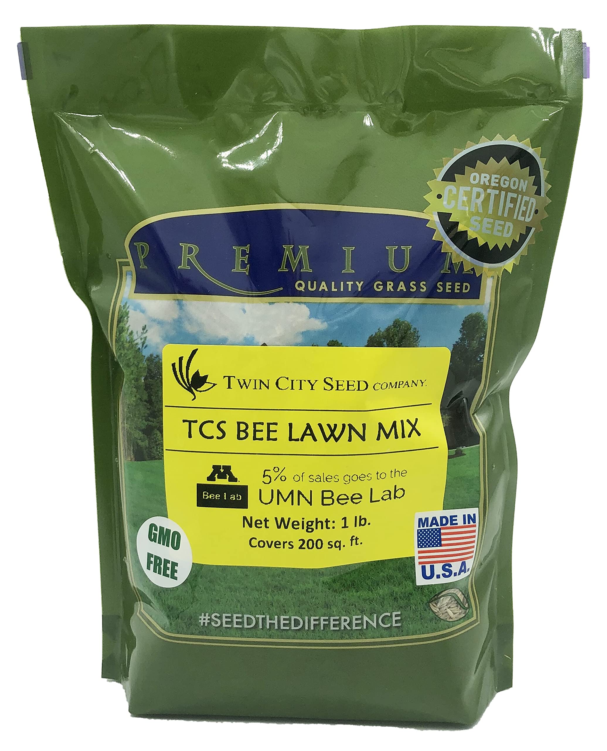 Twin City Seed Co. Bee Lawn Mix, Grass & Flower Mixture, 1 lb Bag