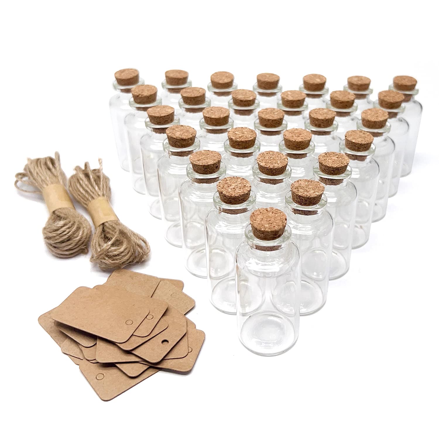 80 Pieces 20 ML Glass Bottles with Cork Stoppers Mini Small Glass Bottles, for Wedding Favors, Crafts Home Decorations
