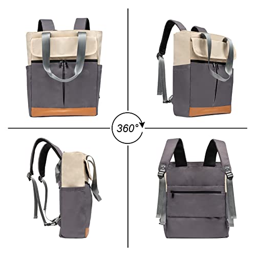 Vibkow Convertible Daypack Laptop Backpack, Travel Casual Bag with USB Charging Port, Stylish College Tote Purse For Women Men Girls Boys Student