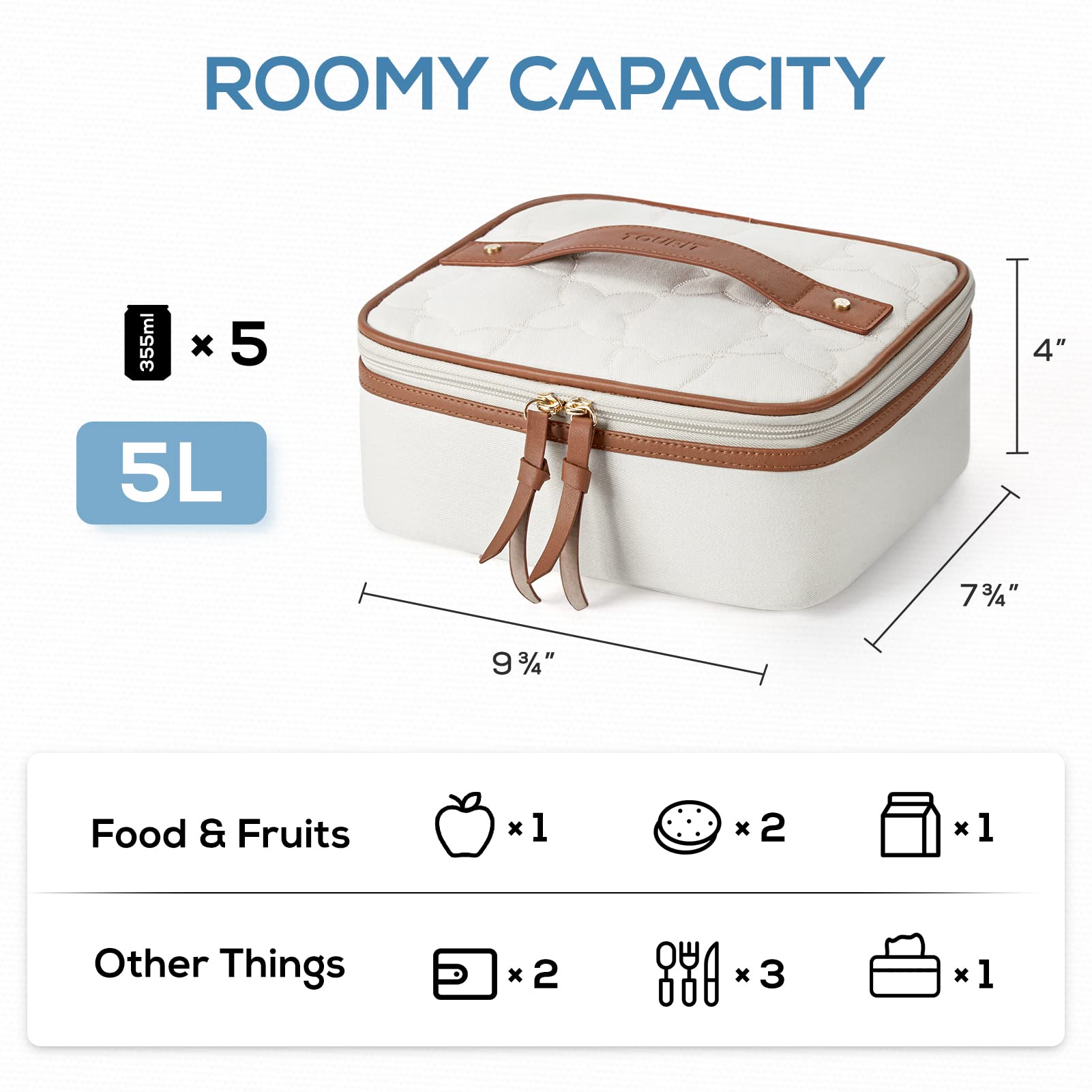 TOURIT Lunch Bag Women Insulated Portable Food Containers Small Lunch Box for Office, Work, Picnic