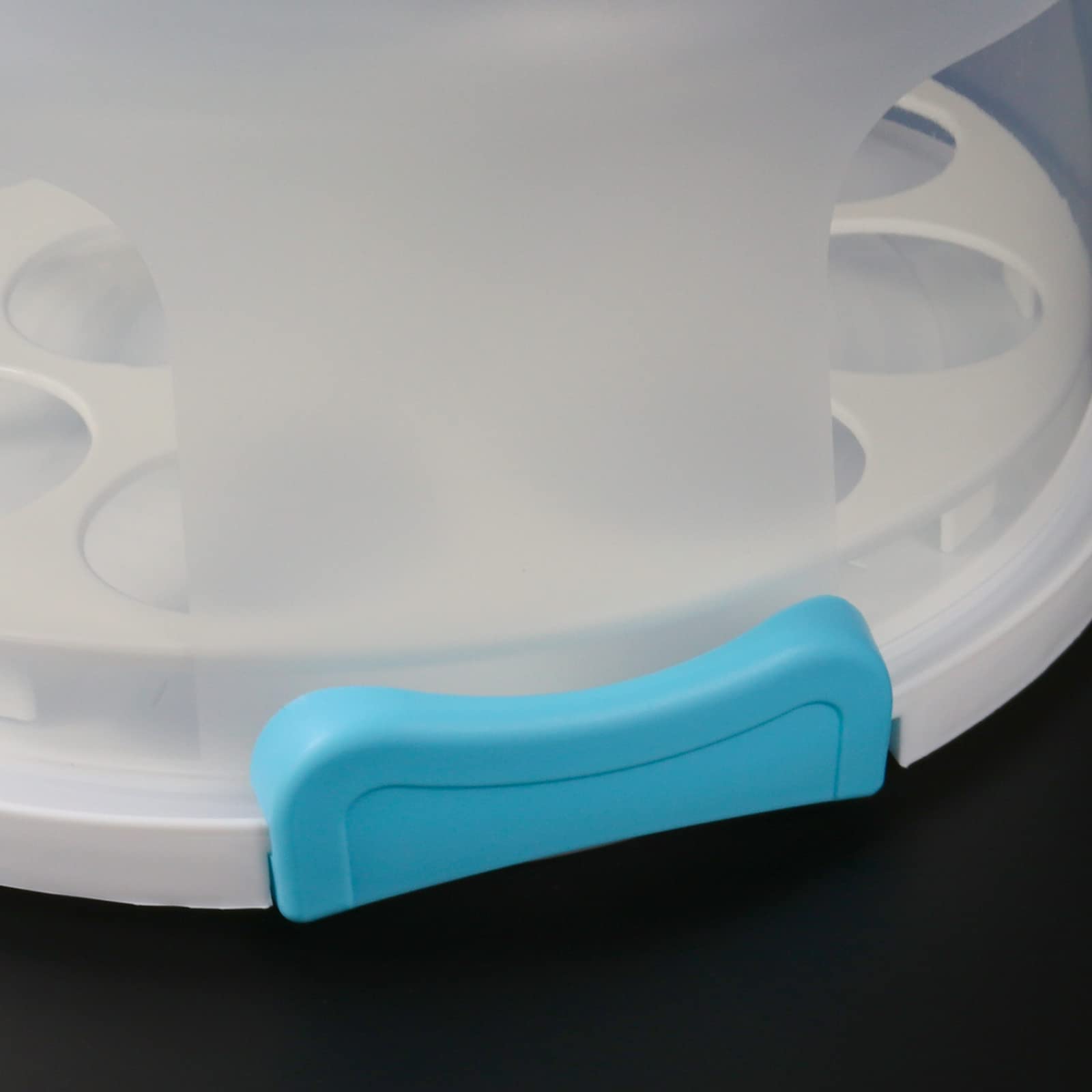 DIIRPPR Large 10 Inch Cake Carrier Keeper Stand with Handles and Lids Container for Transport Cake Holder Tray with Cover Round Cupcake Storage Kitchen Cooking Box (Light blue)