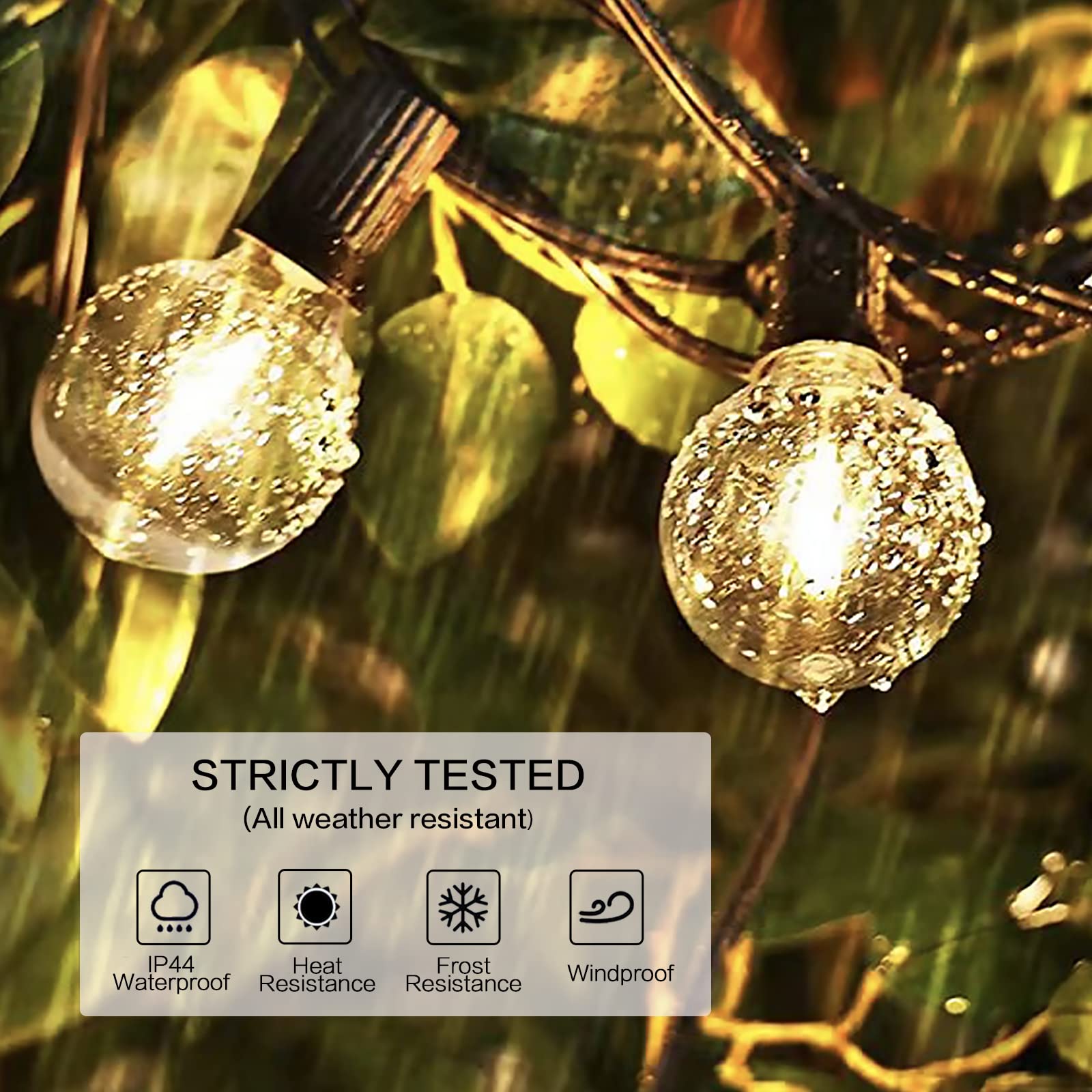 CHYSUPER G40 Replacement Bulbs, 25 Pack Clear Globe G40 Led Bulbs for Outdoor String Lights, G40 Bulbs E12 Candelabra Base fit Patio Porch Party Cafe Bistro Decor - Warm White