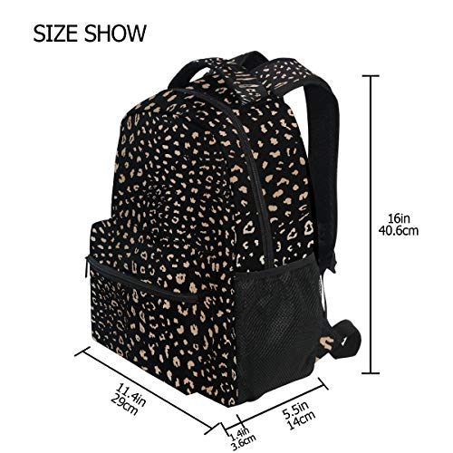 ALAZA Realistic Leopard Print Animal Skin Large Backpack Personalized Laptop iPad Tablet Travel School Bag with Multiple Pockets