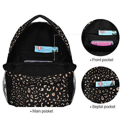 ALAZA Realistic Leopard Print Animal Skin Large Backpack Personalized Laptop iPad Tablet Travel School Bag with Multiple Pockets