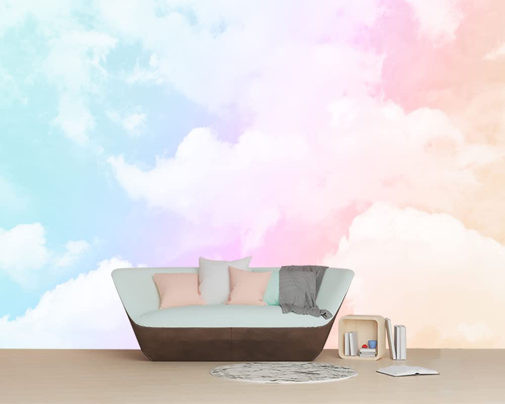Reyhui Colorful Cloud Murals Fog Clouds Wallpaper Wall Mural for Bedroom Living Room