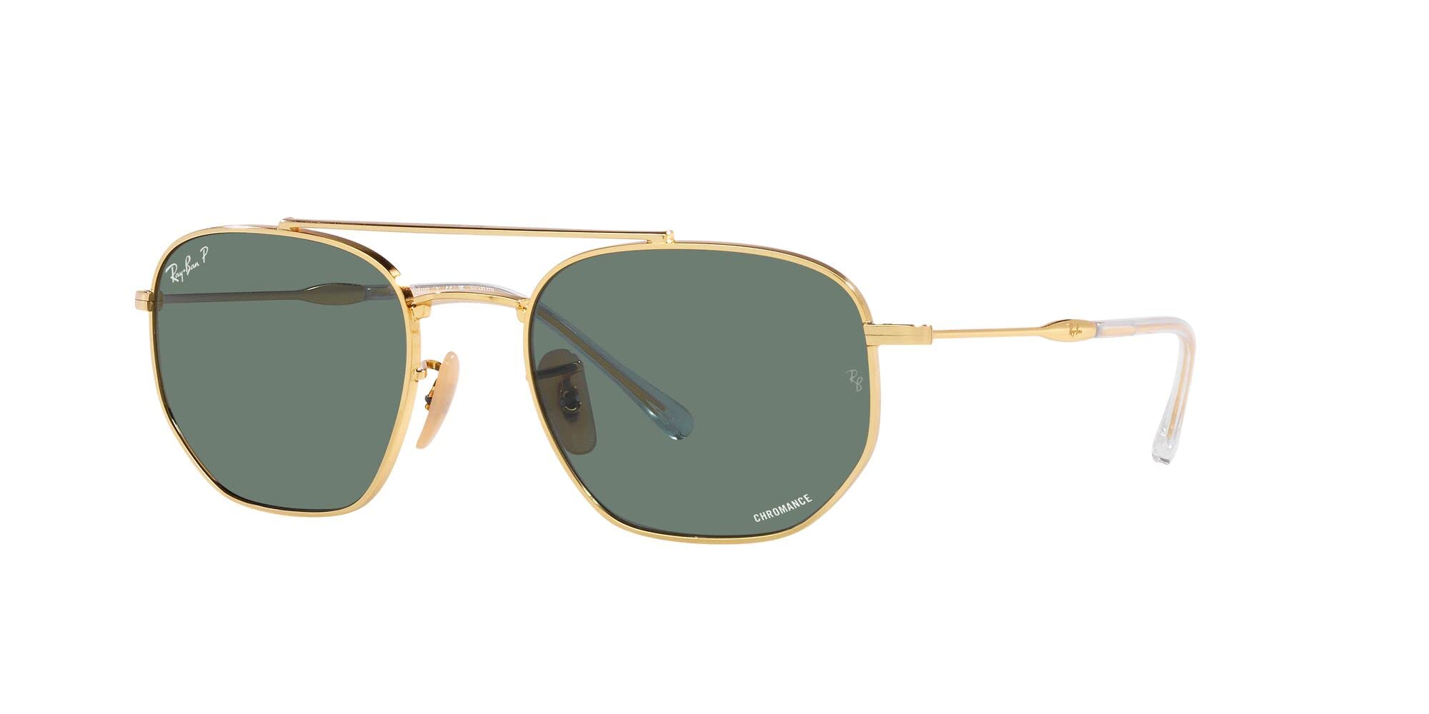 Ray-Ban RB3707 Square Sunglasses, Gold/Polarized Grey, 54 mm