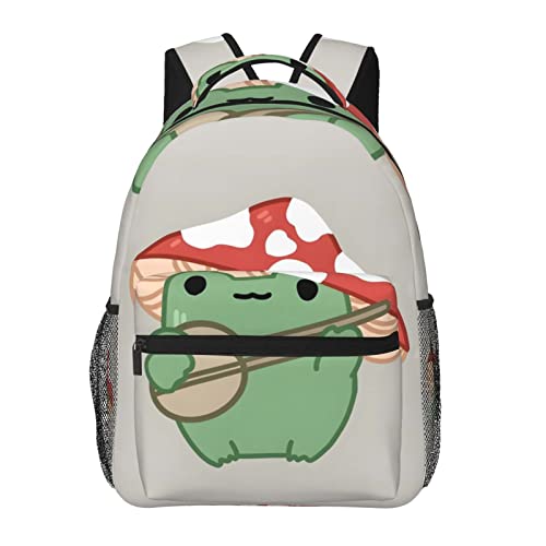 Cute Cottage Mushroom Core Frog Backpack Girls Boys Schoolbag