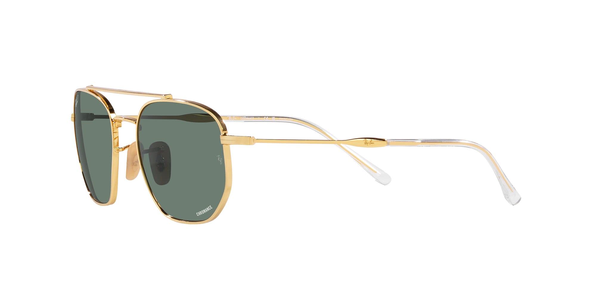 Ray-Ban RB3707 Square Sunglasses, Gold/Polarized Grey, 54 mm