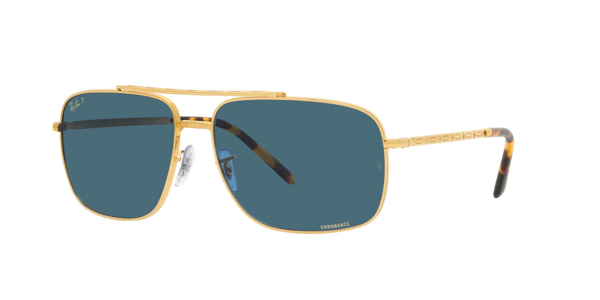Ray-Ban RB3796 Square Sunglasses, Legend Gold/Polarized Blue, 59 mm