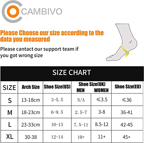 CAMBIVO Plantar Fasciitis Relief Socks for Women & Men (Pair), Ankle Brace Compression Sleeve Support for All Day Wear with Arch and Ankle Support (Large)