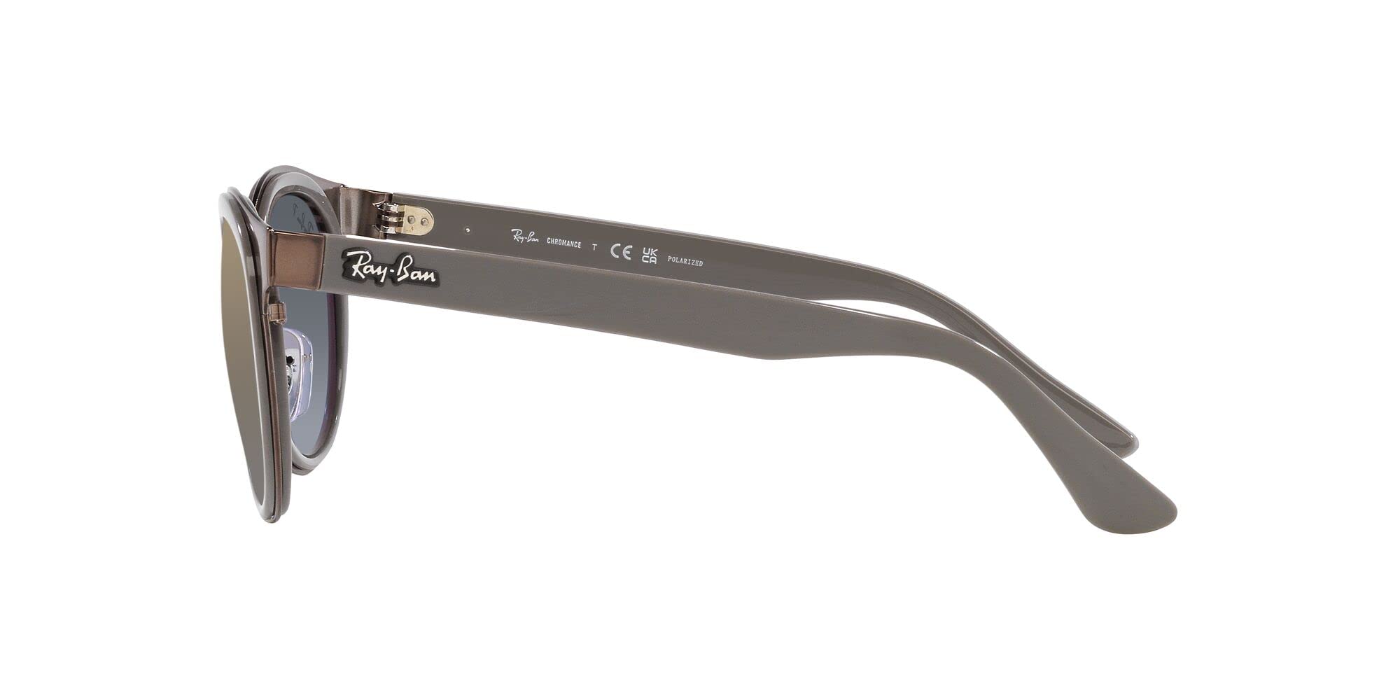 Ray-Ban RB3710 Bonnie Round Sunglasses, Grey on Copper/Grey Gradient Dark Blue Polarized, 50 mm