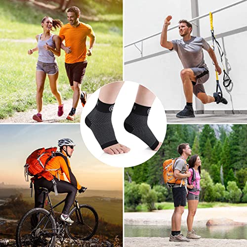 CAMBIVO Plantar Fasciitis Relief Socks for Women & Men (Pair), Ankle Brace Compression Sleeve Support for All Day Wear with Arch and Ankle Support (Large)