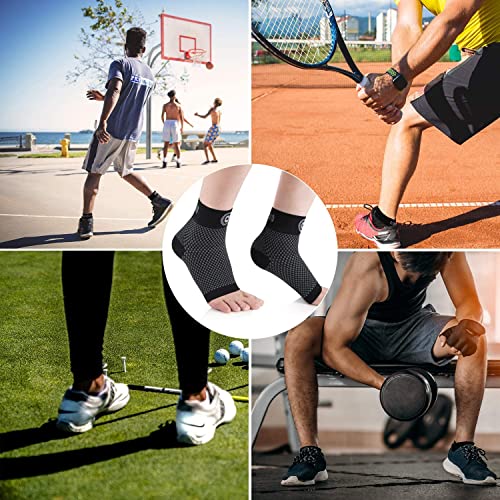 CAMBIVO Plantar Fasciitis Relief Socks for Women & Men (Pair), Ankle Brace Compression Sleeve Support for All Day Wear with Arch and Ankle Support (Large)