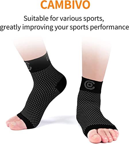 CAMBIVO Plantar Fasciitis Relief Socks for Women & Men (Pair), Ankle Brace Compression Sleeve Support for All Day Wear with Arch and Ankle Support (Large)