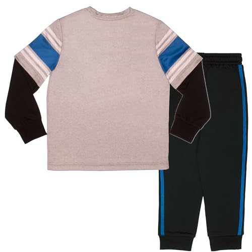 Nintendo Super Mario Video Game 2-Piece Set, Boys Long Sleeve T-Shirt & Jogger Pants 2-Pack Bundle Set for Kids and Toddlers (Size 8, Grey)