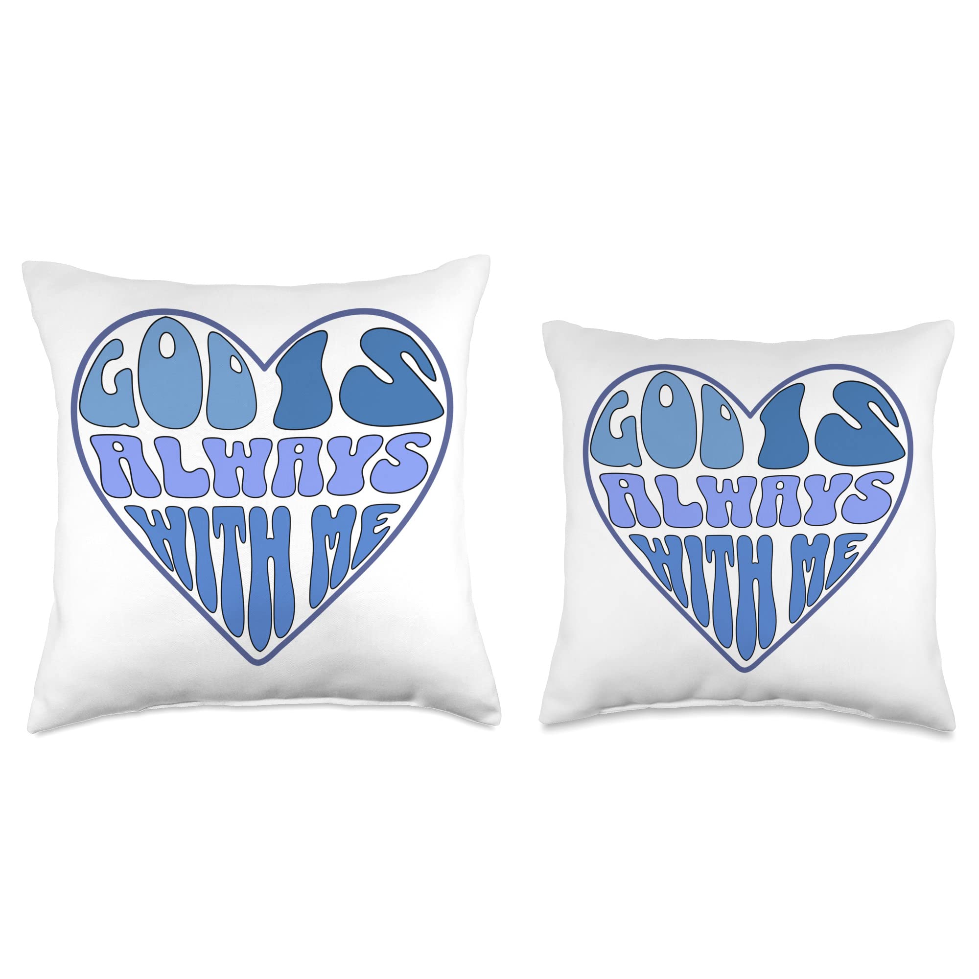 "God is Always with Me" - Inspirational Psalm 16:8 Christian Throw Pillow