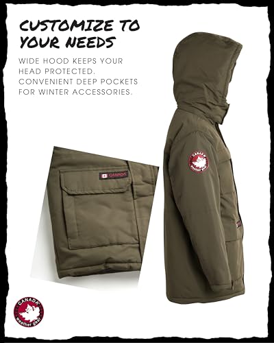 CANADA WEATHER GEAR Boys Winter Coat - Heavyweight Parka Ski Jacket (8-20)