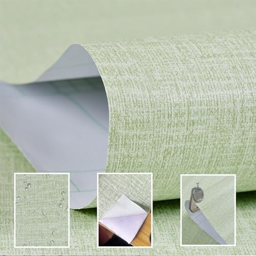 Yancorp Textured Fabric Wallpaper - 16"x120" Faux Grasscloth Peel & Stick Self-Adhesive Removable Wallpaper & Counter Top Liners
