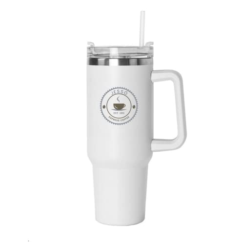 40 oz Tumbler, Tumbler with Lid and straw for water iced tea or coffee, Adventure Quencher Reusable Insulated Stainless Steel Tumbler, Tumbler, Tumblers, Cup and Mug, Hot Cold Water (White, 40 OZ)