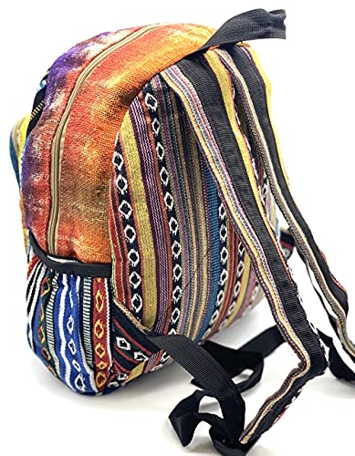 Unique design Himalaya Hemp Backpack Small Backpack Hippie Backpack Festival Backpack Hiking & Tablet Backpack FAIR TRADE Handmade with Love