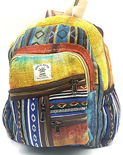 Unique design Himalaya Hemp Backpack Small Backpack Hippie Backpack Festival Backpack Hiking & Tablet Backpack FAIR TRADE Handmade with Love
