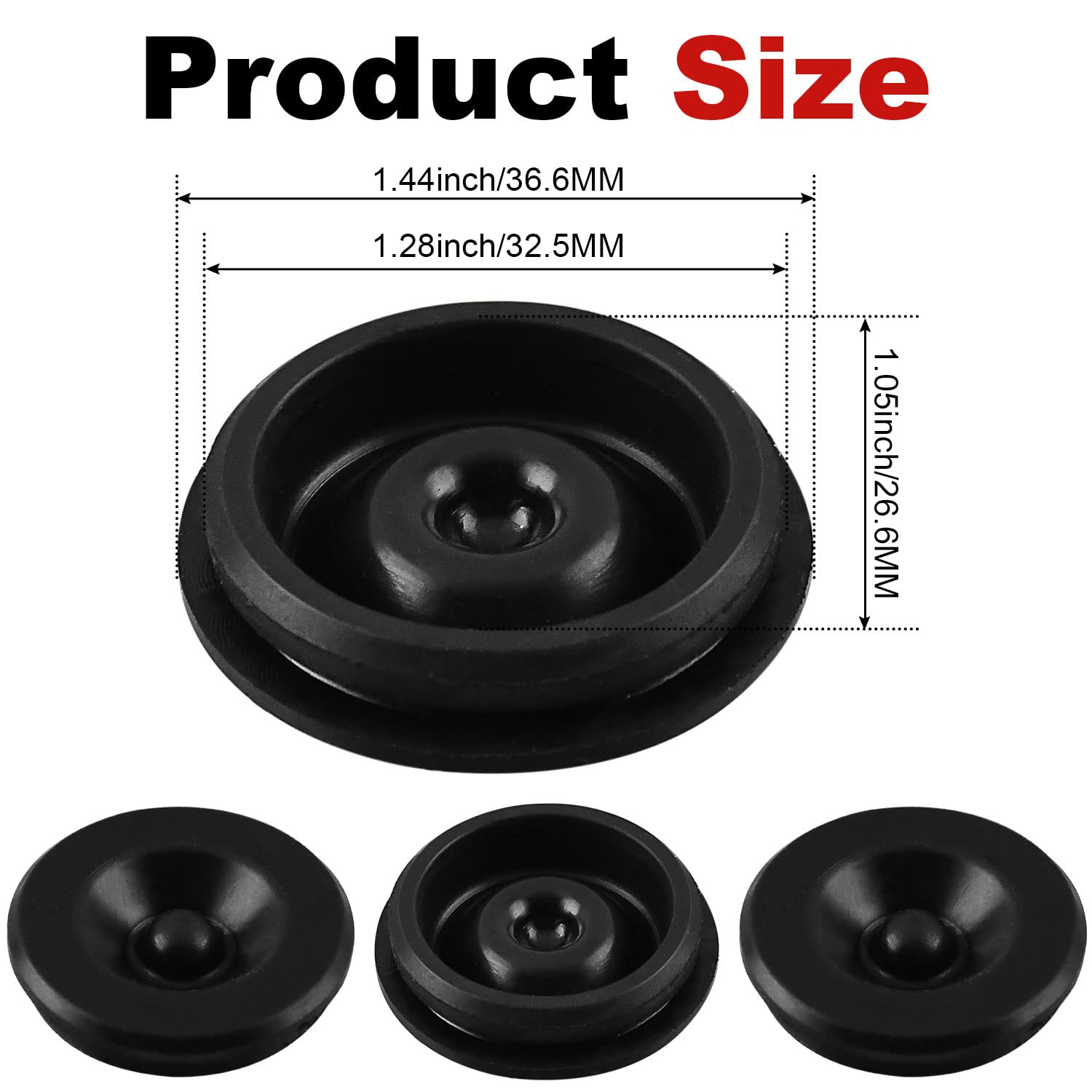 JADODE Trailer Bearing Dust Cap 2.44 in Trailer Axle Dust Cap with 8 Rubber Plugs Heavy Duty Grease Covers Bolt Metal Trailer Hub Dust Caps for Most 5200-6000lbs Trailer Dexter Trailer Camper RV