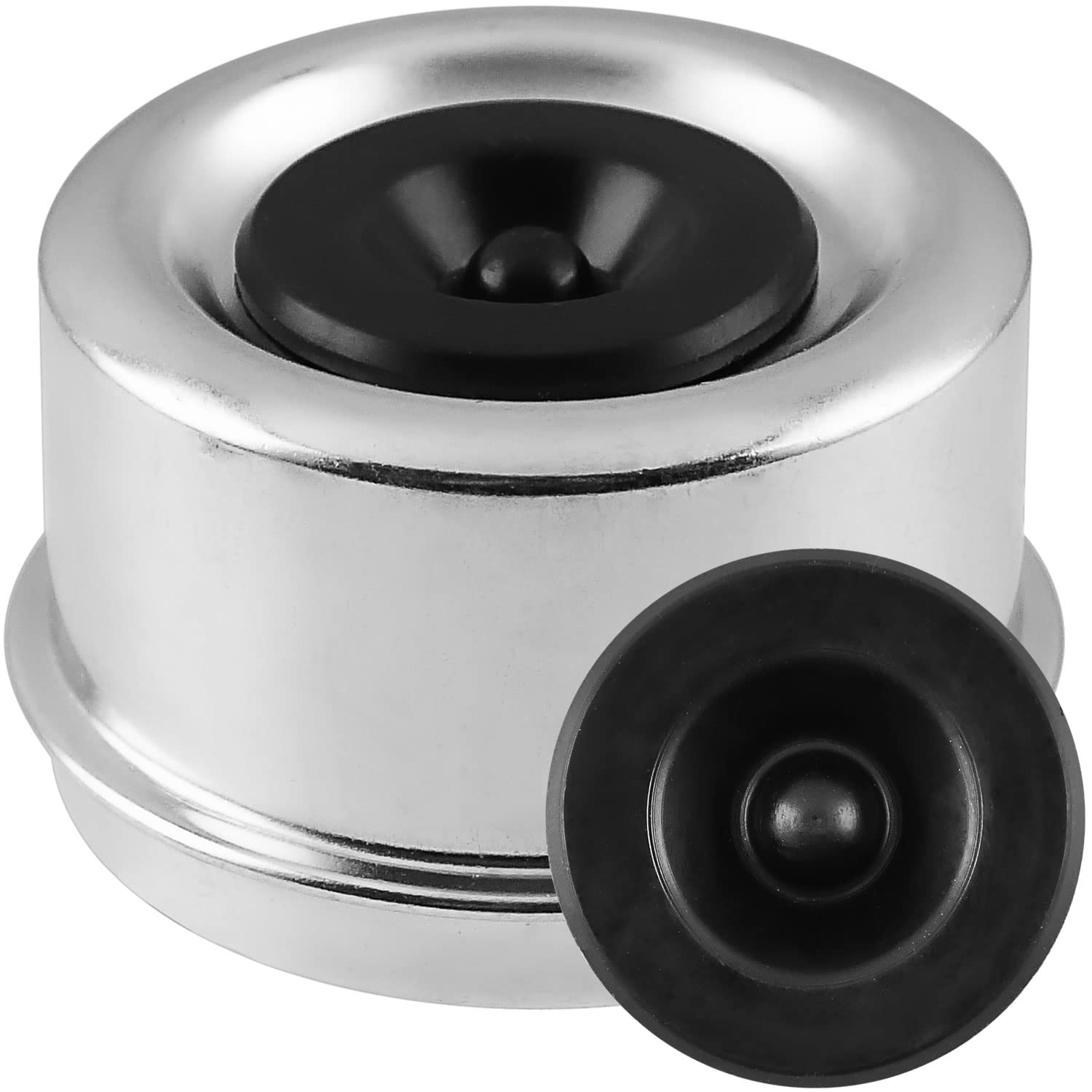 JADODE Trailer Bearing Dust Cap 2.44 in Trailer Axle Dust Cap with 8 Rubber Plugs Heavy Duty Grease Covers Bolt Metal Trailer Hub Dust Caps for Most 5200-6000lbs Trailer Dexter Trailer Camper RV