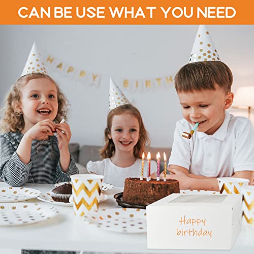 ZENOWICK Cake Boxes Set (50 Pcs, 25 Boxes & 25 Boards) White 10x10x5 Inches Tall Cake Boxes with Window,Boxes with Round Cake Boards for Christmas, Birthday Party, Valentine's Day,Pastries, Cookies