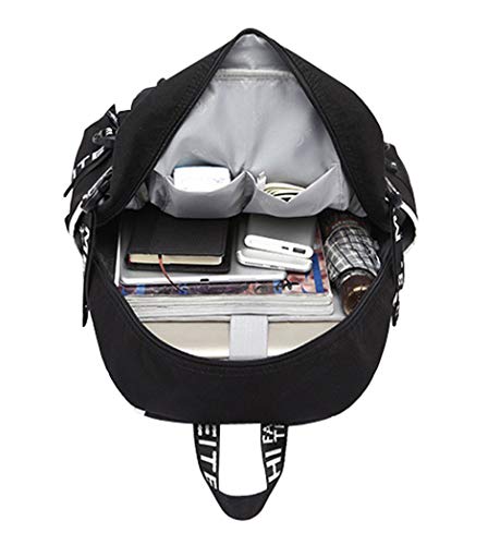 WANHONGYUE Attack on Titan Anime Cosplay Schoolbag Rucksack 15.6" Laptop Backpack with USB Charging Port Black / 2