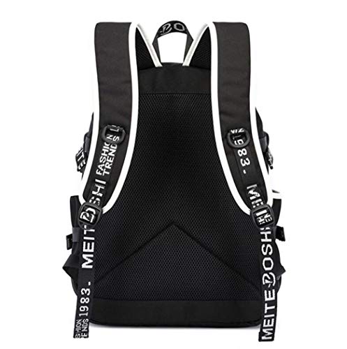 WANHONGYUE Attack on Titan Anime Cosplay Schoolbag Rucksack 15.6" Laptop Backpack with USB Charging Port Black / 2