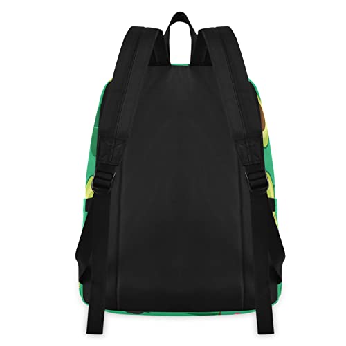 MCHIVER Cute Avocados Personalized School Backpack with Lunch Box Custom Backpack for Boys Girls Casual Bookbags Set for Travel Work Camping