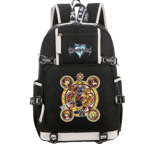 Kingdom Backpack Hearts Backpack School Bag Bookbag Laptop Backpacks (Black 1), One Size