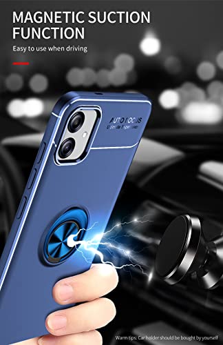 Asuwish Phone Case for Samsung Galaxy A04 with Tempered Glass Screen Protector Cover and Cell Accessories Kickstand Stand Magnetic Ring Holder Protective Soft TPU Silicone Ao4 A 04 4G Women Men Blue