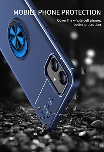 Asuwish Phone Case for Samsung Galaxy A04 with Tempered Glass Screen Protector Cover and Cell Accessories Kickstand Stand Magnetic Ring Holder Protective Soft TPU Silicone Ao4 A 04 4G Women Men Blue