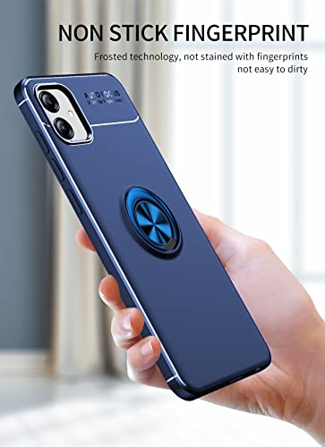 Asuwish Phone Case for Samsung Galaxy A04 with Tempered Glass Screen Protector Cover and Cell Accessories Kickstand Stand Magnetic Ring Holder Protective Soft TPU Silicone Ao4 A 04 4G Women Men Blue