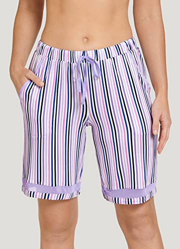 Jockey Women's Sleepwear Cooling Comfort Bermuda Short, Awake Stripe, M