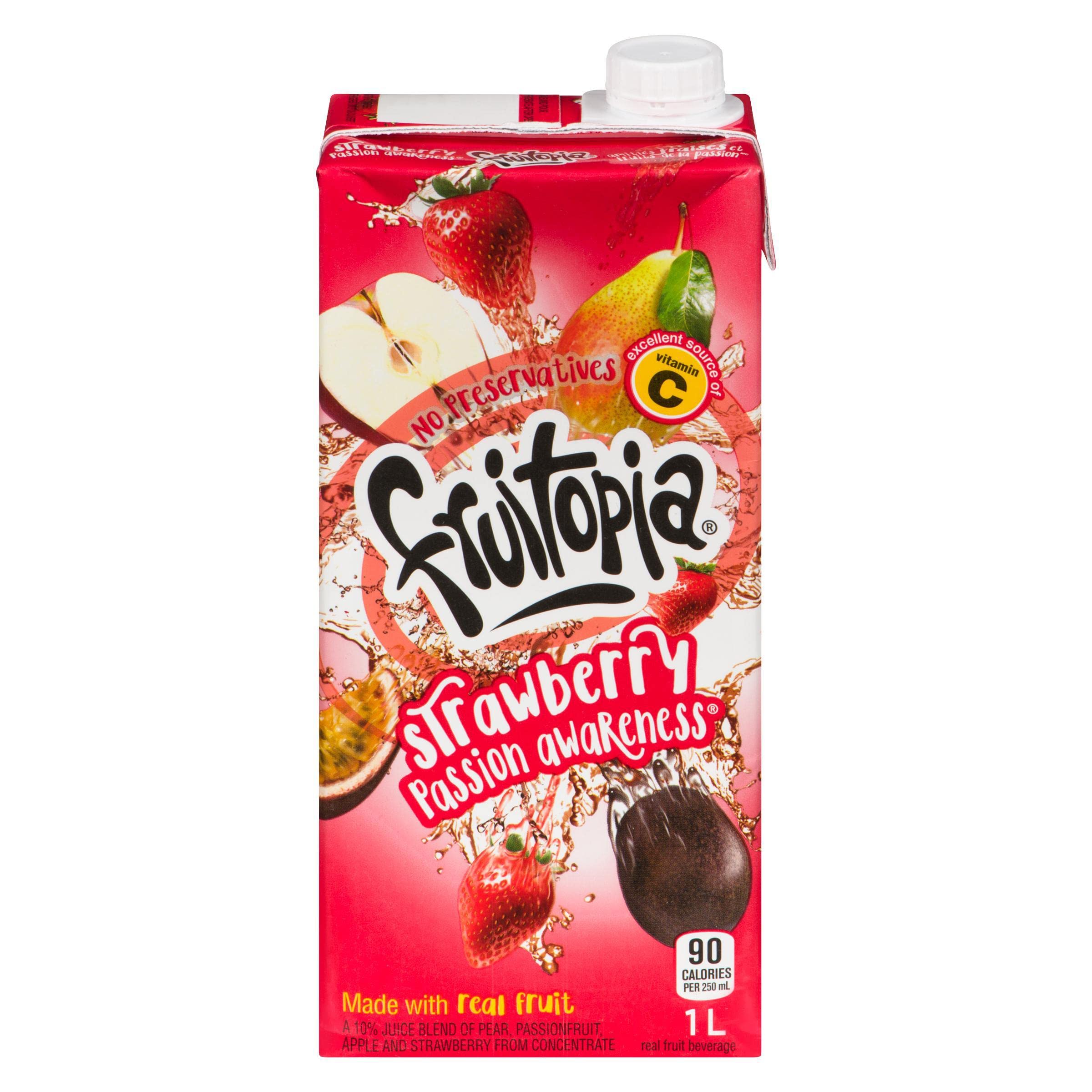 Fruitopia Strawberry Passion Awareness & Fruit Integration Juice, 1L/33fl.oz (Pack of 2) Shipped from Canada