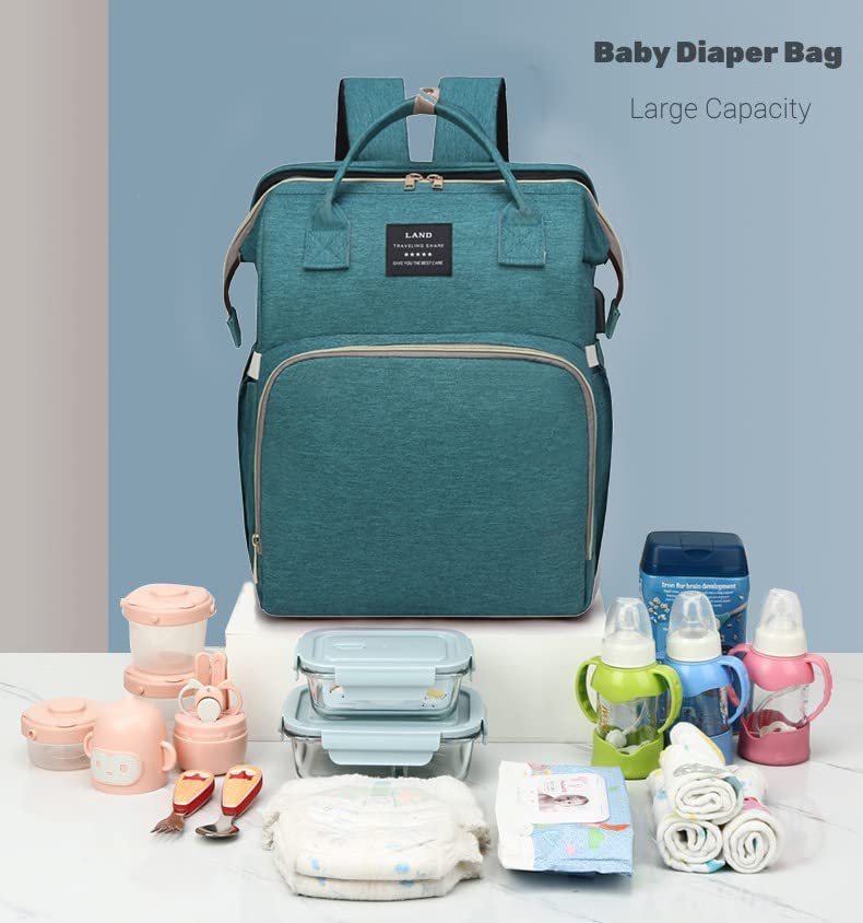 Shiaodsspcv Baby Diaper Bag Backpack-Baby Bag for Boys & Girls, Baby Diaper Backpack, Foldable Baby Diaper Bags (Green)
