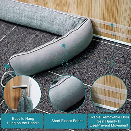 ANKEVIN Door Draft Stopper 36",Draft Stopper for Bottom of Door,Under Door Draft Stopper,Front Door Draft Stopper Weather Stripping Fits 0 to 2.5" Door Gaps,Door Draft Blocker Grey