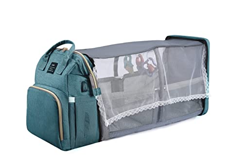 Shiaodsspcv Baby Diaper Bag Backpack-Baby Bag for Boys & Girls, Baby Diaper Backpack, Foldable Baby Diaper Bags (Green)