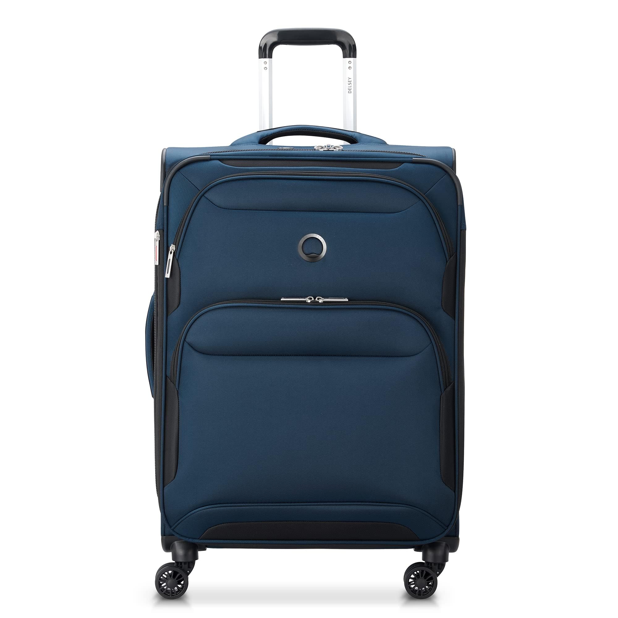 DELSEY PARIS Sky Max 2.0 Softside Expandable Luggage with Spinner Wheels 2 Piece Set, Blue (24 Inch/Duffle)