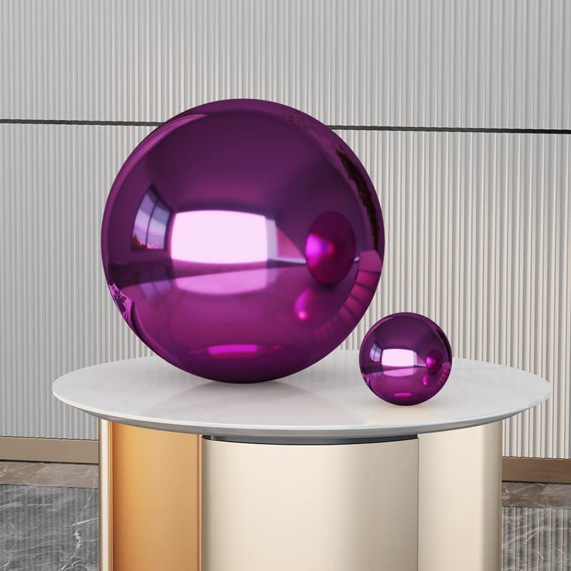 Purple Gazing Ball, Gazing Globe Mirror Ball,Stainless Steel Ball -10 Inch (5inch)