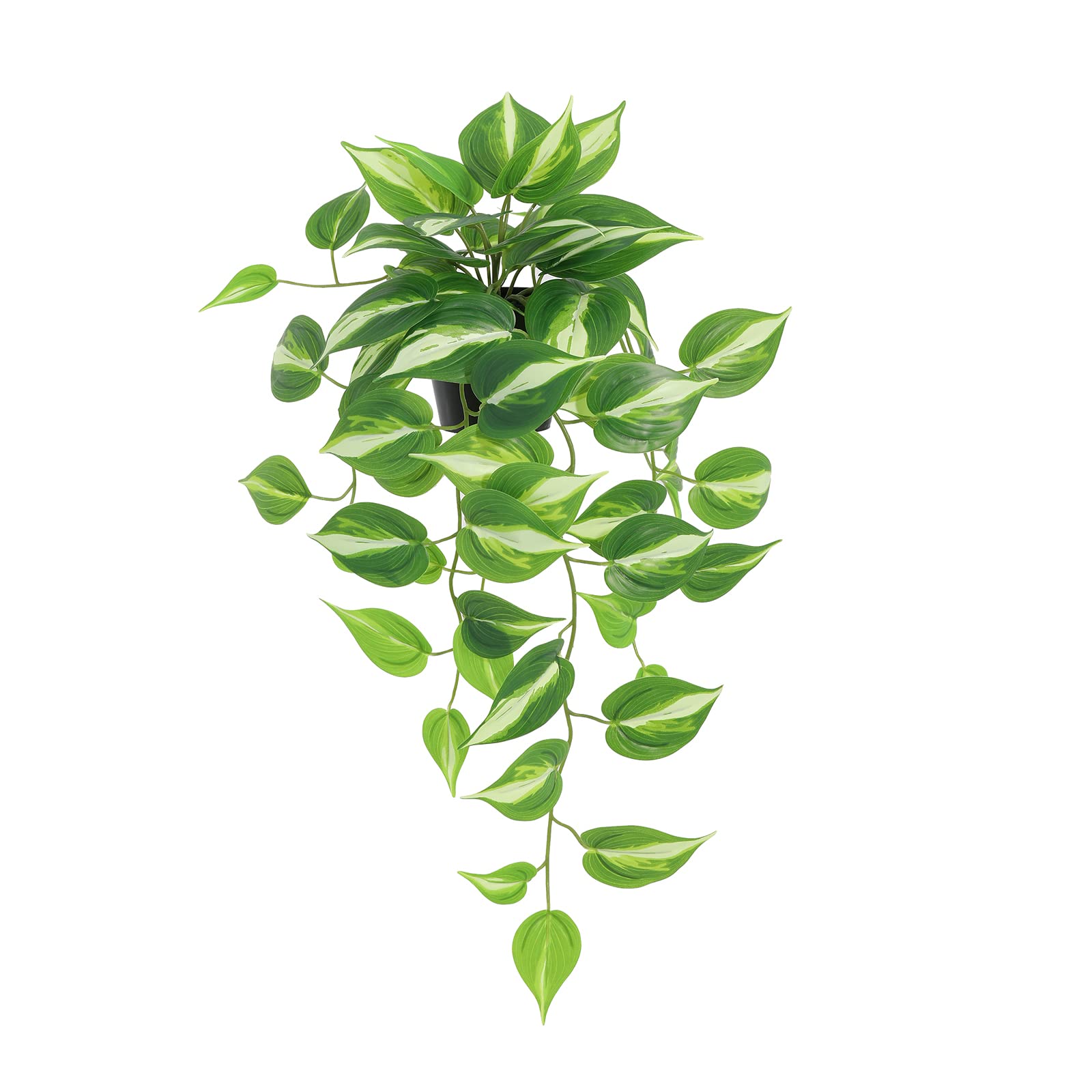 LuckyGreenery Artificial Devil's Ivy Golden Pothos Fake Plant,Hanging Potted Plants for Wall Home Patio Indoor Outdoor Decor(H 26in)