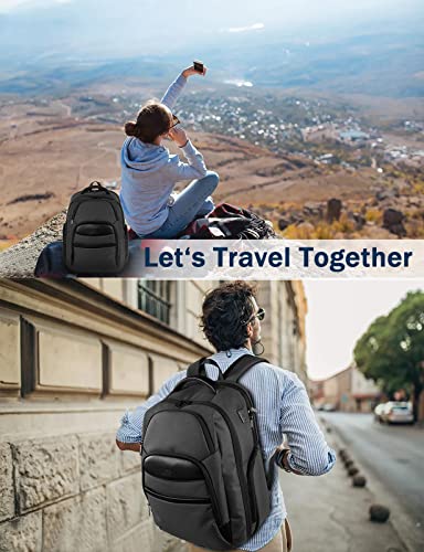 17 inch Laptop Backpack, Large 50L Business Travel Backpack with 2 Insulated Side Pockets & USB Charger, Durable Anti Theft Luggage Backpack Water Resistant Overnight Weekender Bag Gift for Men Women