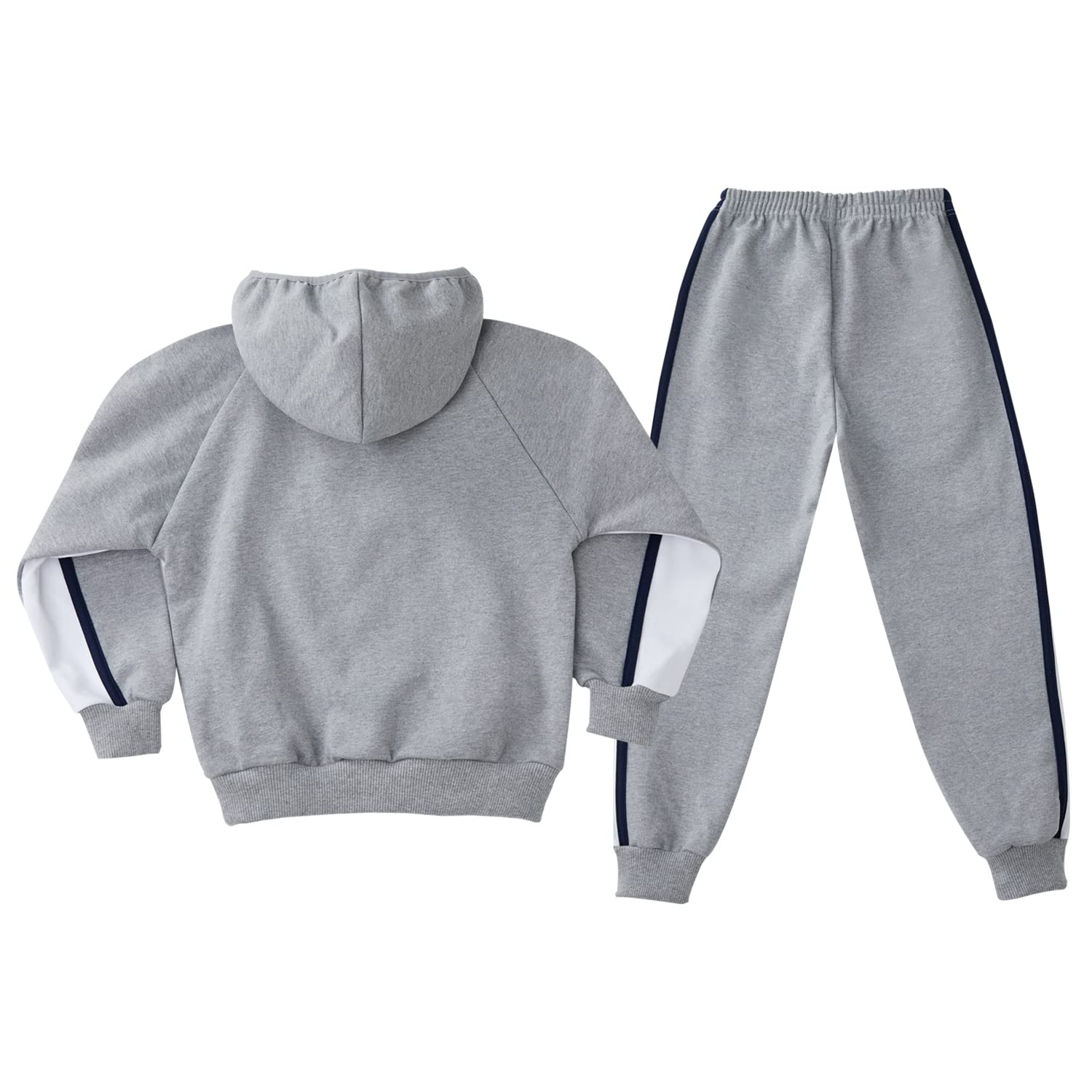 ROROANCO Premium Quality Korean Clothes Toddler Boys Girls Sweatsuit Tracksuit Activewear Set 3T-9Years (US, Age, 7 Years, 8 Years, Grey)