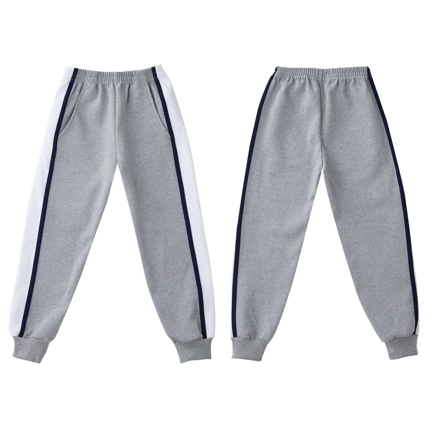ROROANCO Premium Quality Korean Clothes Toddler Boys Girls Sweatsuit Tracksuit Activewear Set 3T-9Years (US, Age, 7 Years, 8 Years, Grey)