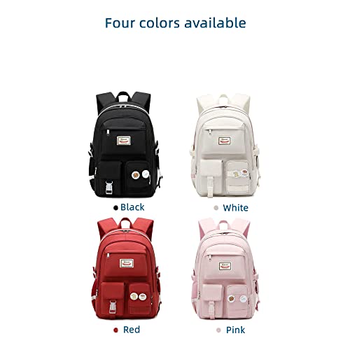 Women Girls' schoolbag leisure backpack Student College Backpack Travel Daypack 15.6 Inch Laptop Backpacks (Black)