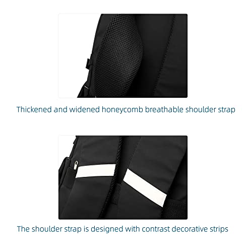 Women Girls' schoolbag leisure backpack Student College Backpack Travel Daypack 15.6 Inch Laptop Backpacks (Black)